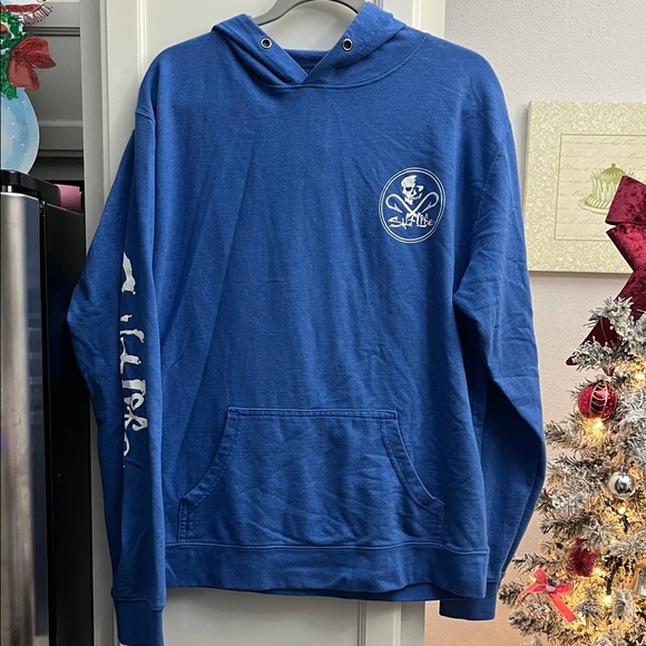Interesting Royal Blue Graphic Hoodie Photos